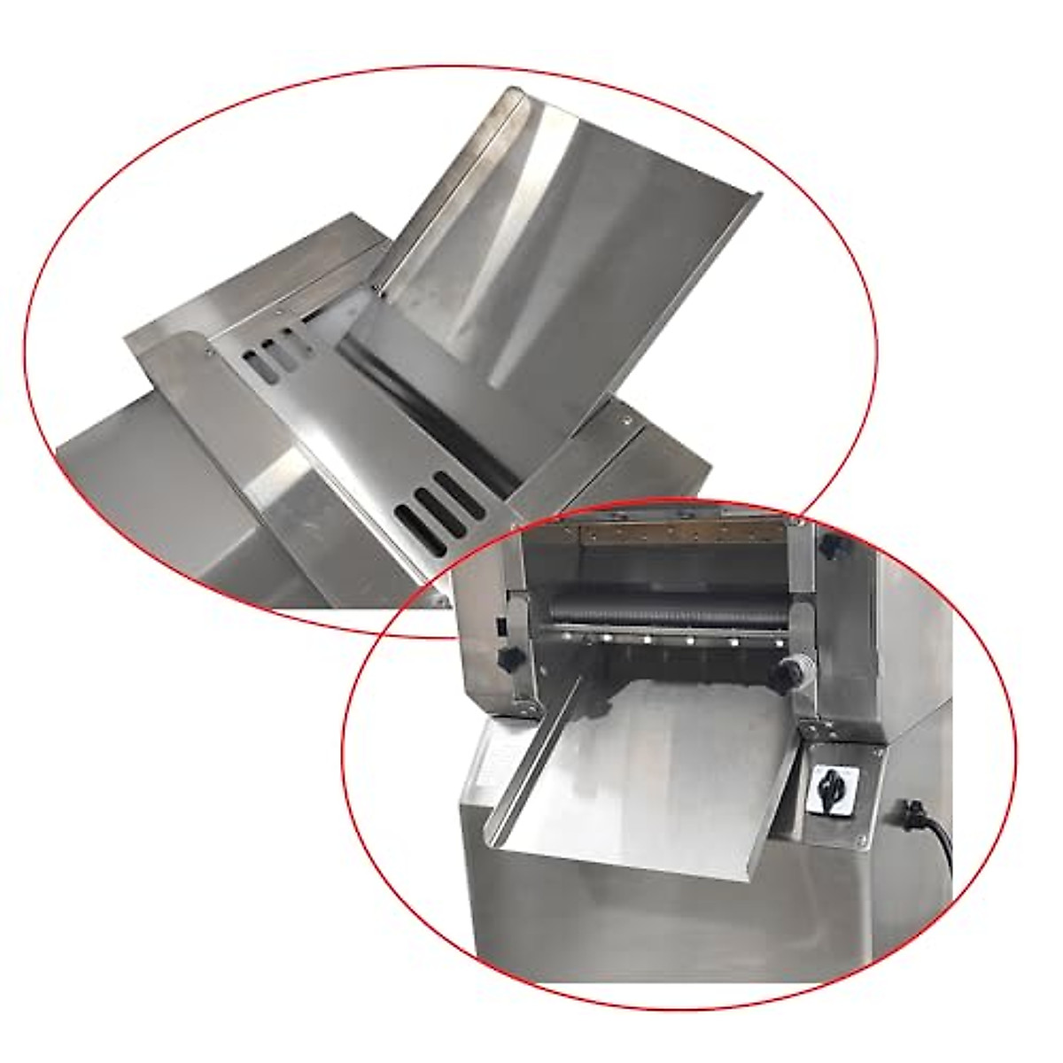 INTSUPERMAI Electric Dough Roller Sheet Maker for Noodles Commercial Pasta Maker Noodle Machine Noodle Pressing Machine for Dumplings Noodles 110V 1.5KW 35KG/H with 3mm Cutter