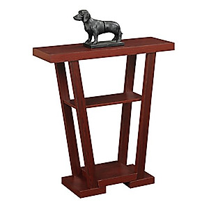 Convenience Concepts Newport V Console Table 31.5" - Modern Sofa Table with Storage Shelves, Narrow Entryway Hall Table for Living Room, Mahogany