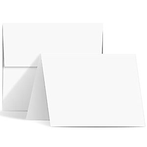 Greeting Cards Set – 4.25 x 5.5 Blank White Cardstock and A2 Envelopes Perfect for Business, Invitations, Bridal Shower, Birthday, Interoffice, Invitation Letter, Weddings and All Occasion – Set of 25