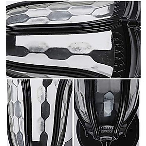 LED Wall Lamp, Transparent Glass Lampshade Street Light, Home Courtyard Waterproof Wall Light, for Aisle Garden Villa Outdoor, Pack of 2