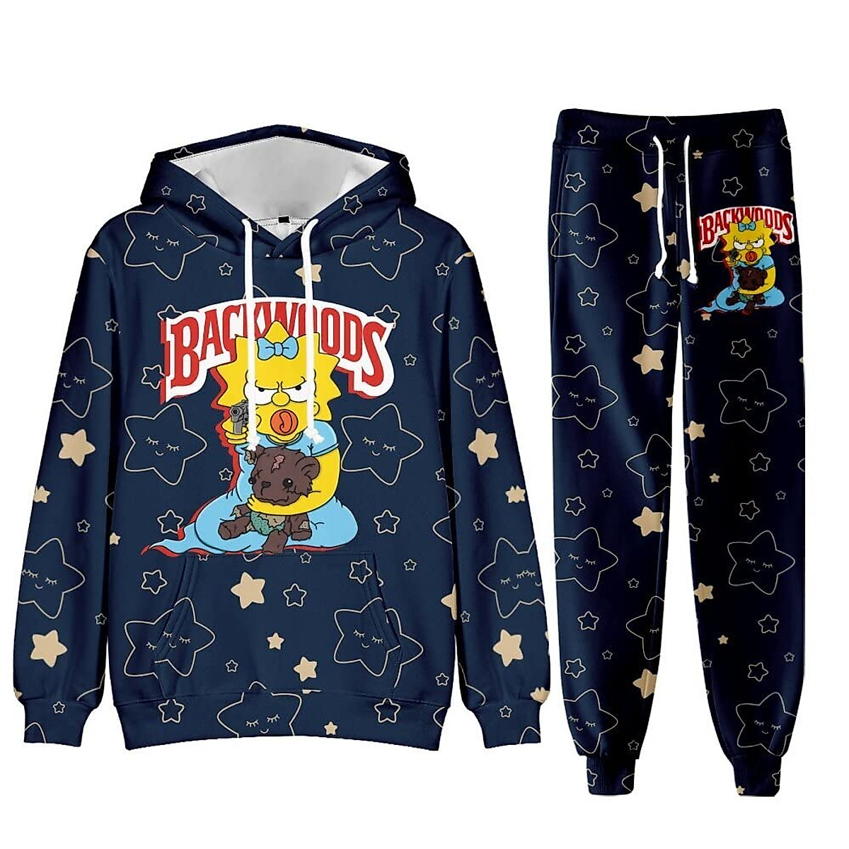 FEIRUIJI Casual Anime Hoodie and Sweatpants 3D Printing Outfit for Men Women