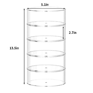 Carmanon 5 Layers Belt Organizer for Closet, Acrylic Belt Storage Organizer Clear Belt Holder, Men Belt Case and Display for Belt Watch Jewelry Bracelets Ring Cosmetic