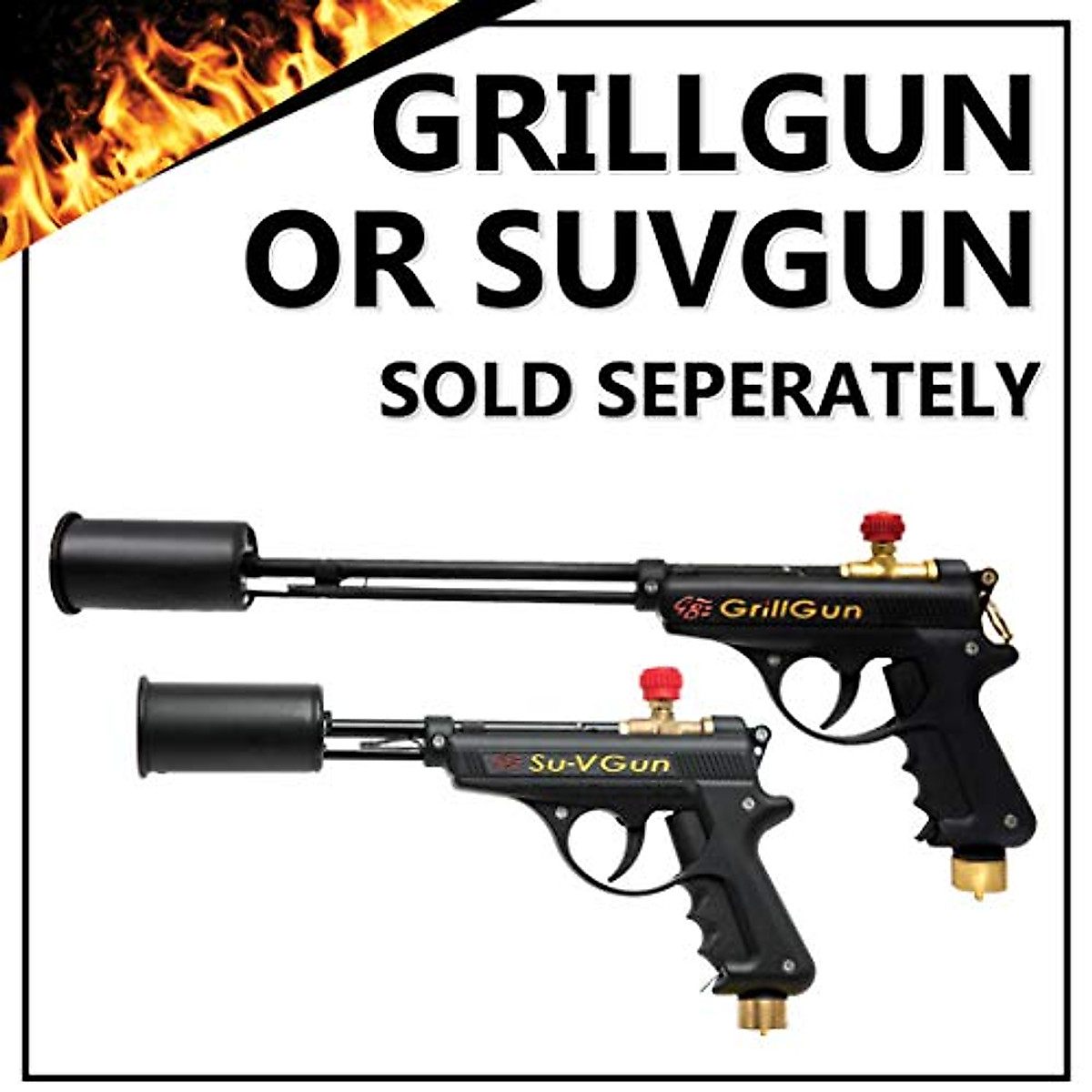 GRILLBLAZER 8ft Propane Hose and Adapter for 20lb Propane Tank - Compatible with GrillGun and Su-VGun - Grill and BBQ Accessories