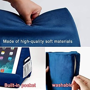 SAMHOUSING Tablet Pillow Stand - Tablet Holder Dock for Bed with Multi-Viewing Angles, Compatible with iPad Pro 9.7, 10.5,12.9 Air Mini 4 3, Kindle, Galaxy Tab, E-Reader (Blue)