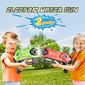 VATOS 2 Pack Electric Water Guns for Kids Adults, Auto Squirt Guns Range up to 32 FT + 1000CC High Capacity,Motorized Electric Water Guns Toys for Summer Outdoor Swimming Pool Beach Water Fighting