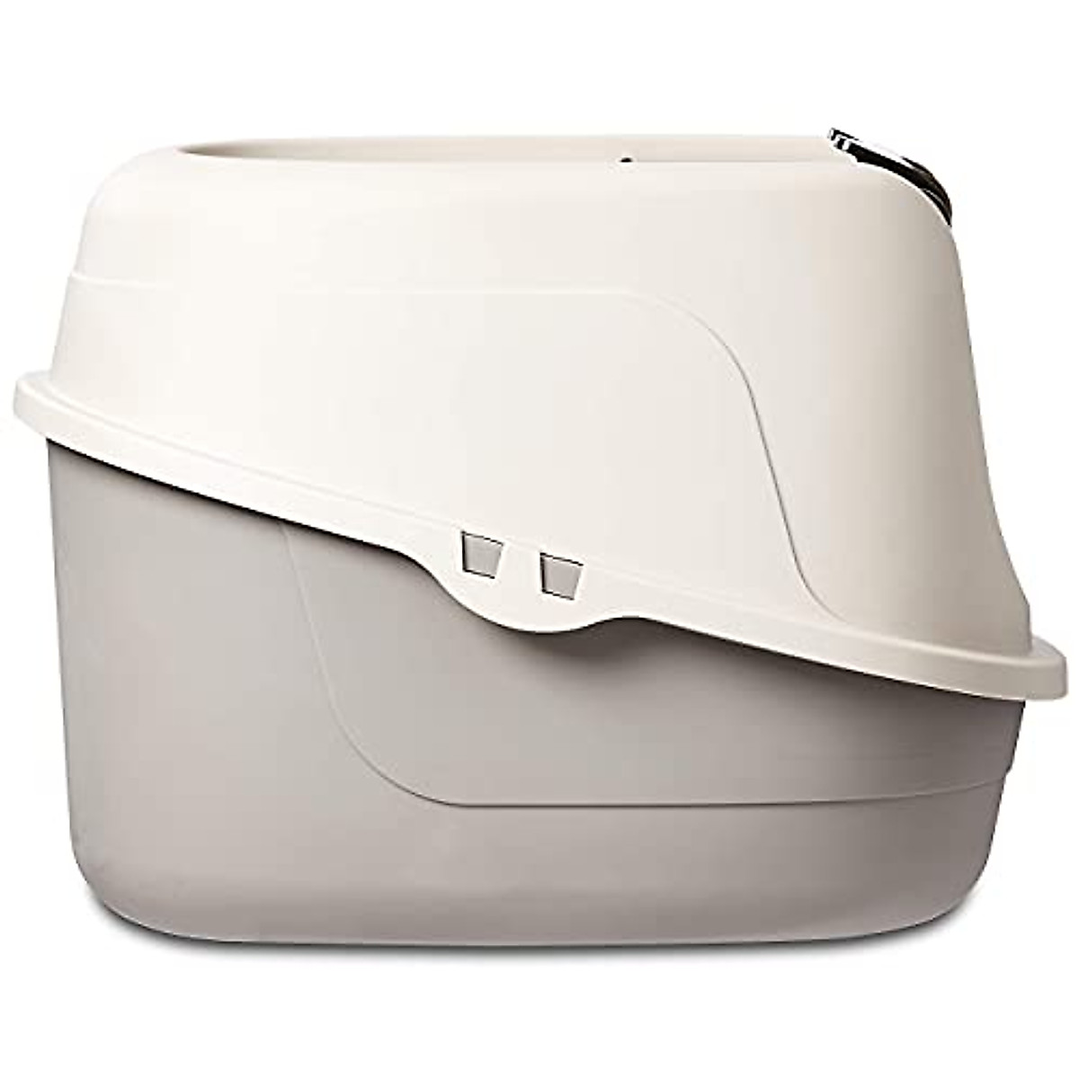 Amazon Basics No-Mess Hooded Cat Litter Box, Standard, Multicolor, 21 in x 16 in x 15 in