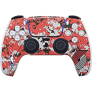 Skinit Decal Gaming Skin Compatible with PS5 Controller - Officially Licensed NBA Portland Trail Blazers Digi Camo Design
