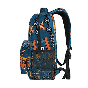 Krafig Colorful Funny Cartoon Steam Train Boys Girls Kids School Backpacks Bookbag, Elementary School Bag Travel Backpack Daypack