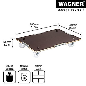 WAGNER, Brown/Silver, (L) 80 x (B) 60 x (H) 13,5 cm
