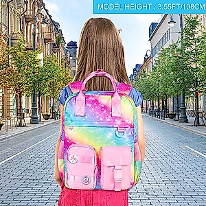 CCJPX Backpacks for Girls, 16 inch Kids Rainbow Bookbag for Elementary School Toddler Kindergarten Preschool