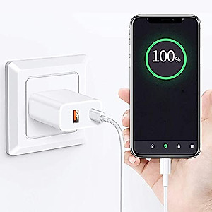 [3-Pack] USB C Fast Wall Charger Block, 20W Dual Port QC+PD 3.0 Power Adapter, Fast Charging Plug Box Brick Cube for iPhone11/12/13/14/Pro Max, XS/XR/X, iPad Pro, AirPods Pro, Samsung Galaxy and More