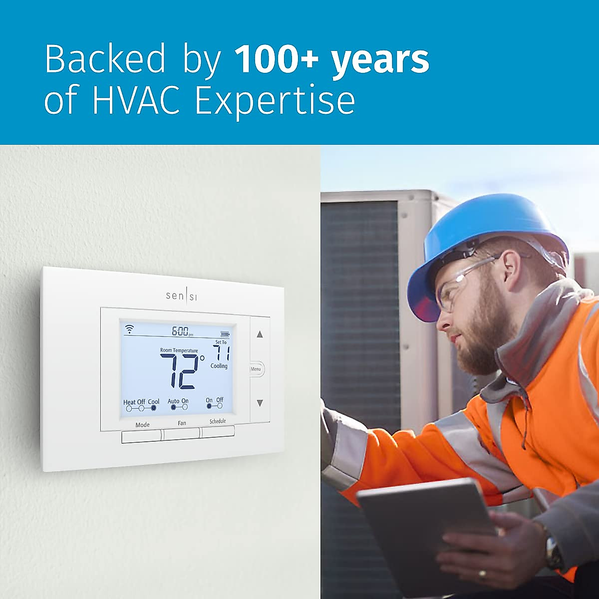 Emerson Sensi Wi-Fi Smart Thermostat for Smart Home, DIY, Works With Alexa, Energy Star Certified, ST55