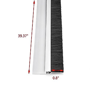 TA-VIGOR Door Sweep 39.37-in x 1.89-inch, Door Bottom Sweep with H-Shape Aluminum Alloy Base, 0.8-inch Nylon Brush Insert Door Brush Bottom Sweep