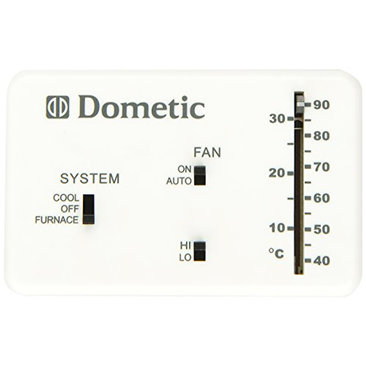 Dometic D3106995.032 Heat/Cool Analog Thermostat, Polar White