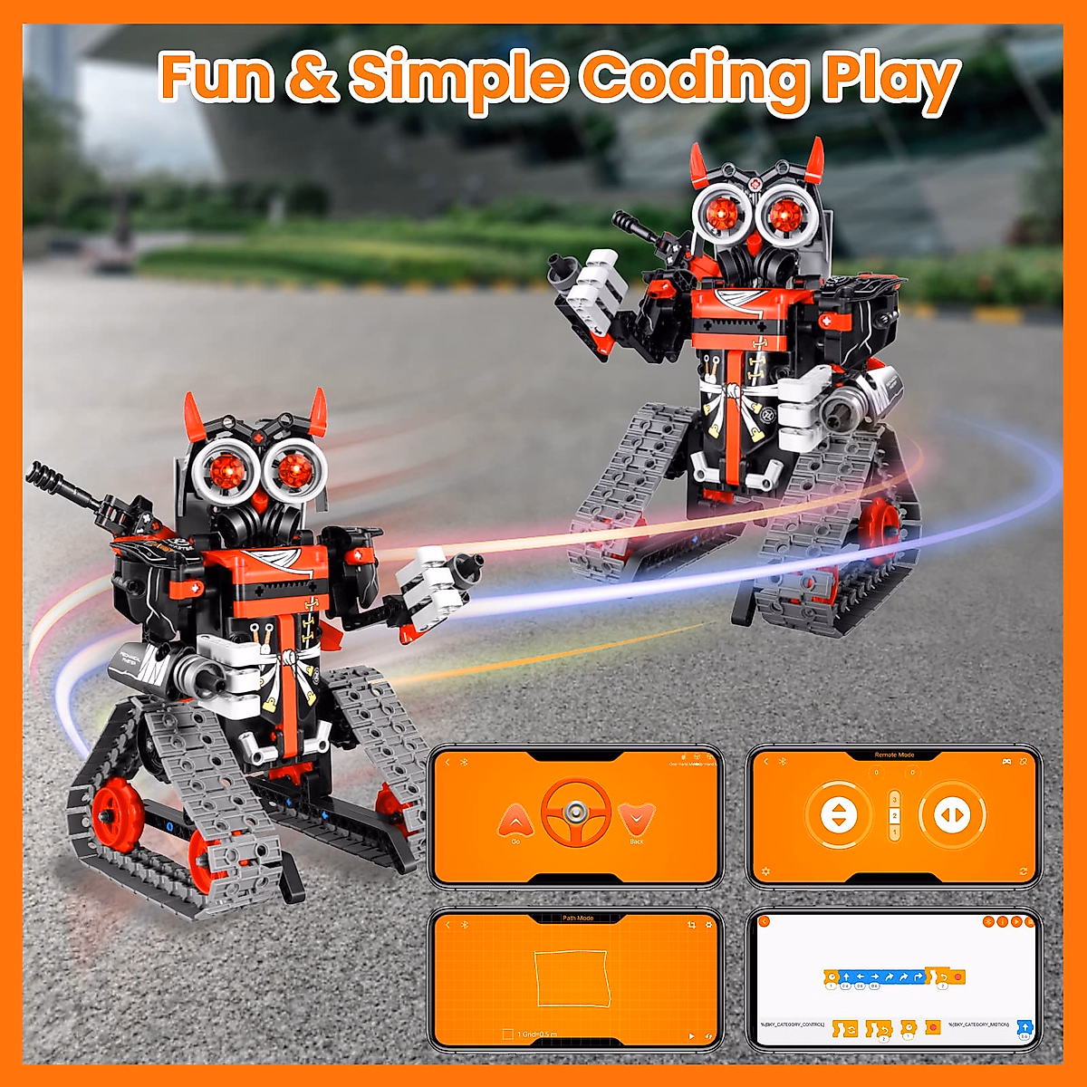 GILI Robot Building Remote Control Gift STEM Building Kit for Boys 8-12 - 3 in 1 Educational Toys for 6 7 8 9 10 11 12 + Year Old Boys Birthday Gifts for Kids - Tracked Racer Car Tank robotics