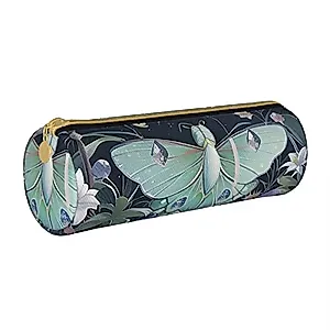 QICENIT Butterfly Pencil Case for Women Pen Pouch Cylinder Small Carrying Box for Adult With Smooth Zipper Simple Durable Lightweight for Office Organizer Storage Bag