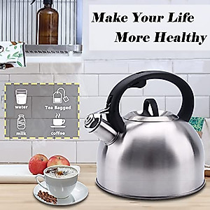 GGC 3L Tea Kettle for Stove Top, Loud Whistling Tea Kettles Water Boiler, Stainless Steel Kettle with Anti-Heat Handle and Simple Touch Button to Control Kettle Outlet