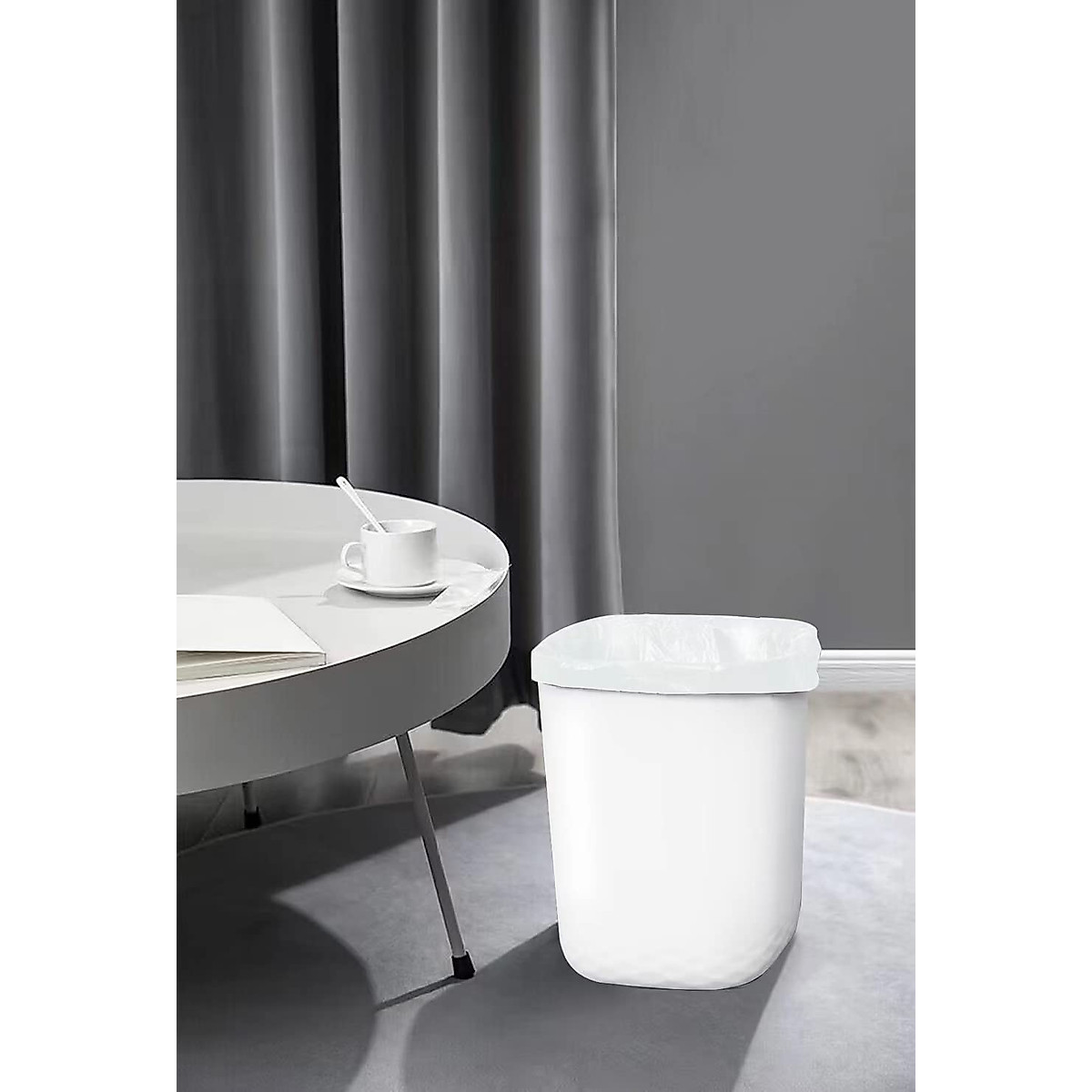 Diyalor Small Trash Can for Bathroom with 60 Trash Bags,2.3 Gallon Bathroom Garbage Can Wastebasket (1, White)