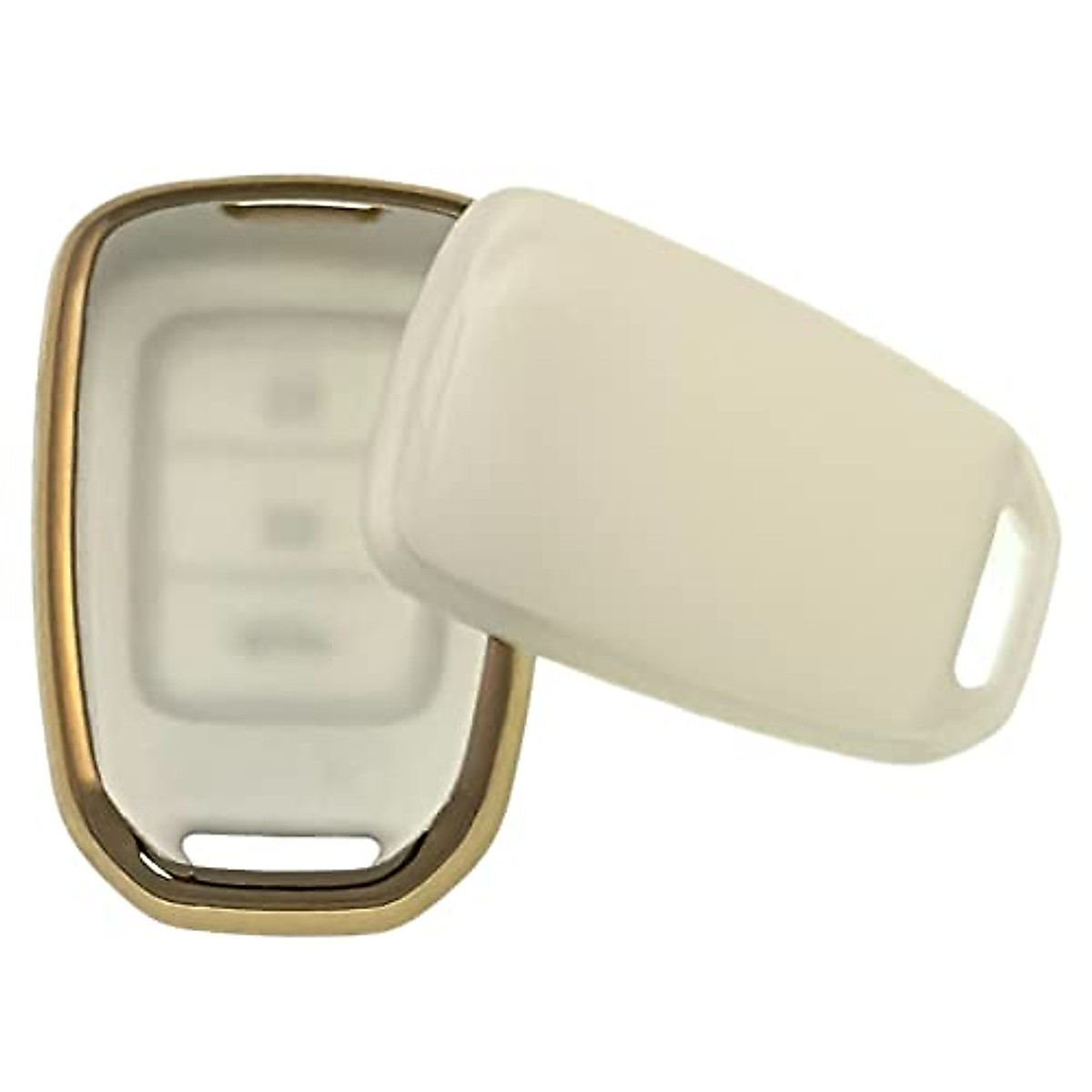 REPROTECTING TPU Key Fob Cover Compatible with 2013-2021 Honda Accord CR-V Civic Crosstour Fit HR-V（Only Fit Straight Key fob, Smart Key Fob Not Fit. (Black/White)