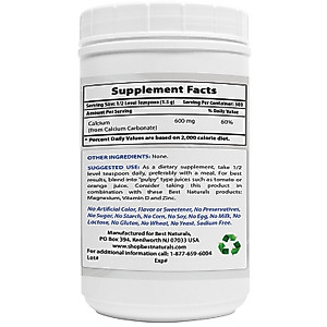 2 Pack - Best Naturals Calcium Carbonate Powder 1 Pound (Total 2 Pound) - Food Grade