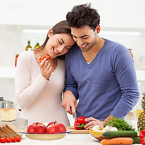 Yardwe Enamel Plate, 4PCS Enamelware Dinner Plate Serving Platter Tray, Retro Yellow Round Shallow Bowls with Blue Rim for Pasta, Salad- Durable and Reusable
