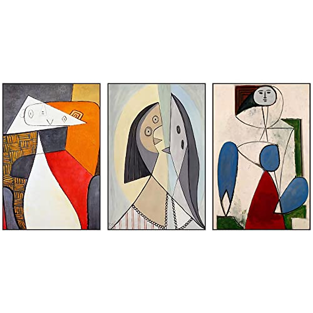 Wall Art Canvas Wall Art Framed Wall Art Simple Abstract Wall Art 24 "X 32" Black Frame 3 Piece Suite Suitable For Living room Bedroom Bathroom Dining Room Kitchen Office Wall Decor Aesthetic Wall Art (grey, 24 "X 32" X 3 pieces)