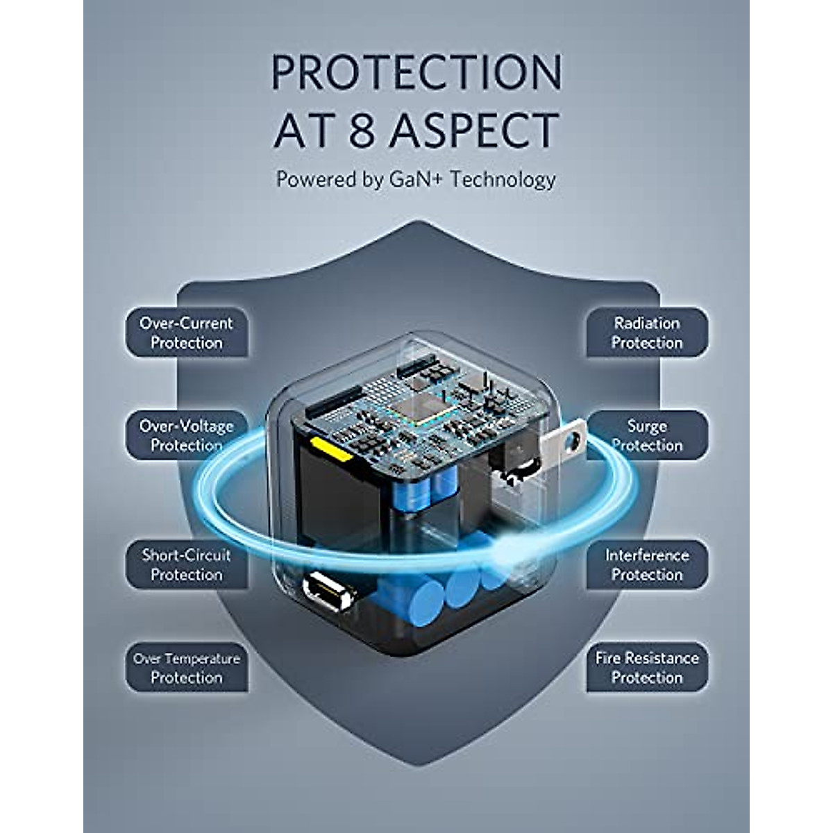 AOHI 65W PD USB C Charger, GaN+ Magcube Fast Wall Charger Power Adapter for iPhone 15/Plus/Pro/Pro Max,iPhone 14/Plus/Pro/12 Serise, Notebook MacBook Pro/Air, Galaxy S22/S21, White