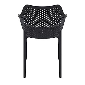Compamia Air XL Outdoor Patio Dining Arm Chair in Black (Set of 2)