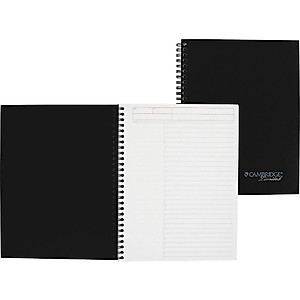 Cambridge 06122 Action Planner Side Bound Business Notebook, 7 1/2 x 9 1/2, Black, 80 Sheets
