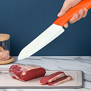 Ceramic Knife Set 6 Piece Ceramic Knives Colored with Cover Kitchen Knife Set include Peeler 3 inch Paring Knife Bread knife 6 inch Small Chef Knife