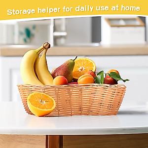 Mumufy 24 Pcs Plastic Oval Baskets Bulk 12.6 Inch Large Food Storage Basket Fruit Vegetables Woven Basket Empty Toy Gift Baskets Bread Basket for DIY Easter Basket Serving Display Home Restaurant