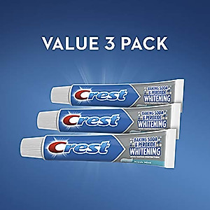 Crest Cavity and Tartar Protection Toothpaste, Whitening Baking Soda & Peroxide, (3 Count of 5.7 Tubes Each), 17.1 Ounce