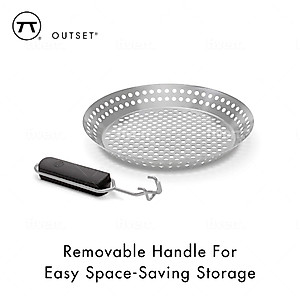 Outset Grill Skillet With Removable Handle, Stainless Steel