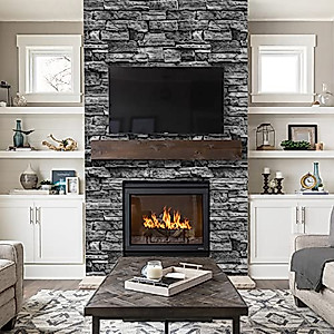 Jeweluck Grey Brick Wallpaper Peel and Stick Wallpaper 17.7inch×118.1inch Faux Stone Self Adhesive Wallpaper Kitchen Backsplash Peel and Stick Brick Contact Paper Removable Wall Paper Decor Vinyl