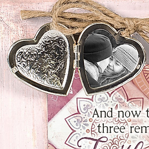 Cottage Garden Braver Stronger Beautiful Blush Pink Distressed Locket Easel Back Picture Frame