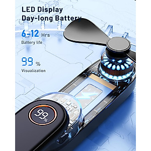 SWEETFULL Portable Handheld Mini Fan with LED Display, 2-in-1 Personal Foldable USB Rechargeable Hand Held Fan & Flashlight for Travel, Lash Eyelash, Cute Small Pocket Fan for Women, Girls