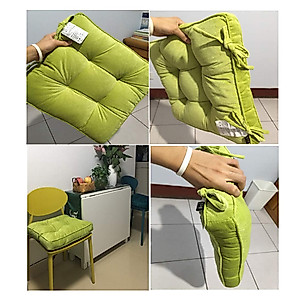 Thicken Soft Office Chair Pad Back Cushion Solid Color Dining Room Seat Cushions Home Floor Cushions Tatami Pillows - 16.9 x 16.9 inches,Green