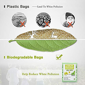1.2 Gallon Small Garbage Bags Biodegradable 5 Liter Mini Compostable Strong Bathroom Trash Bags with Tear & Leak Resistant, Recycling Eco-Friendly Trash Can Liner, Green, 80 Counts