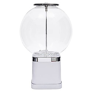Gumball Machine Big Bubble Gumball Dispenser Machine 1.26in Ball Bulk Vending Machine w/key Classic Bubble Capsule Toys Candy Dispenser Vending Machine (White)