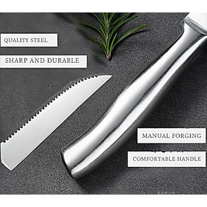 UNI-RHYTHM Upgrade 20Cr13NH 4.5Inchs Stainless Steel Steak Knife Set of 6, Dishwasher Safe Stainless Steel serrated Knives, Silver. Gift Box for Father's Day, Mother's Day, Thanksgiving, Christmas