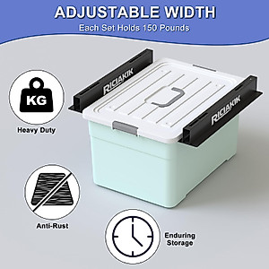 Overhead Garage Storage Rack, Ceiling Racks for Utility Bins, Heavy Duty Ceiling Storage Racks, Storage Bins Organization Ceiling Rack Storage Rails System (5 Pack for 4 Bins, Bins are Not Included)