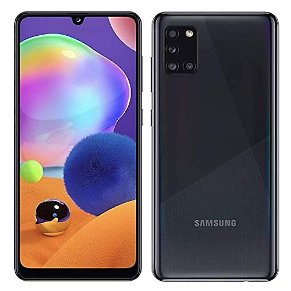SAMSUNG Galaxy A31 64GB / 4GB - A315G/DSL Unlocked Dual Sim Phone w/Quad Camera 48MP+8MP+5MP+5MP GSM International Version (Prism Crush Black)