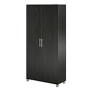 SystemBuild Evolution 36" Utility Storage Cabinet, Black Oak
