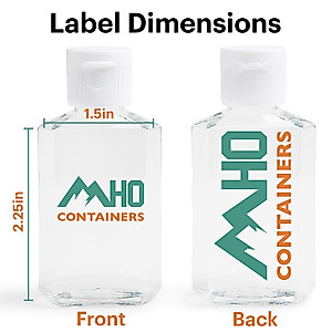 MHO Containers | Clear, Refillable Flip-Top Bottles | BPA/Paraben-Free, 2 fl oz (60 mL) — Set of 20