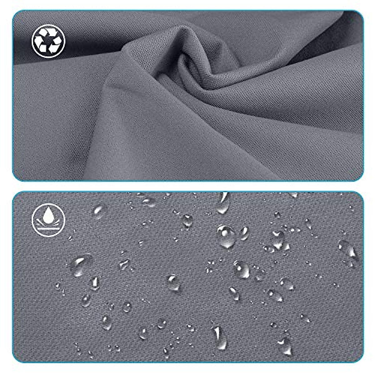 Teamoy 2 Pack Pail Liner for Cloth Diapers, Reusable Diaper Pail Bag with Elastic Band and Drawstring, Fits for 13.2 Gallon Trash Can and Diaper Pails, Gray Chevron+Slate