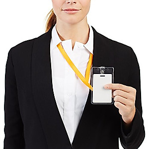 Amazon Basics Clear Name ID Badge Holder - Vertical (Pack of 50)