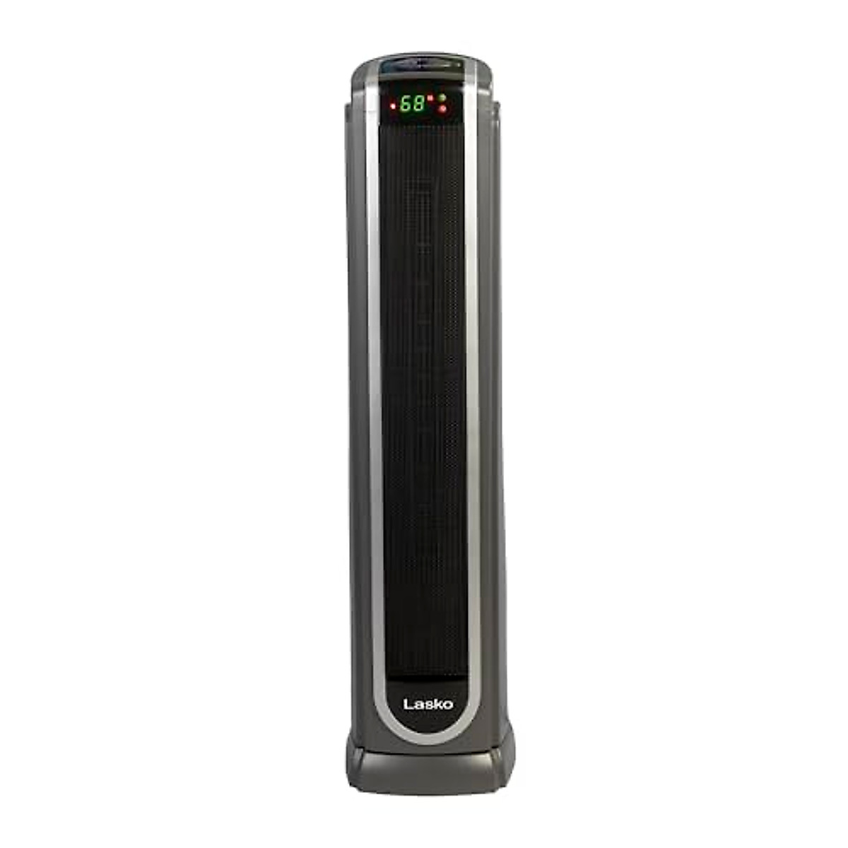 Lasko Oscillating Ceramic Tower Space Heater with Logic Center Digital Remote Control, Adjustable Thermostat, Timer, 2 Heat Settings, Overheat Protection, 29 Inches, Gray, 5572