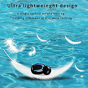 Mini Wireless Earbuds, Bluetooth 5.1 in Ear Light-Weight Headphones, IPX7 Waterproof Sport Stereo Earphone, Built in Mic Noise Cancelling Headset with Charging Case, for iPhone/Samsung/Galaxy