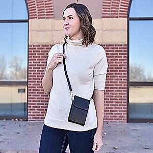 Classico Small Crossbody Phone Purse for Women - Crossbody Bag Wallet for Phone, Cards, Accessories (Medium, Black)