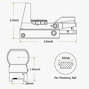 CVLIFE 1X22X33 Red Green Dot Gun Sight Riflescope Reflex Sight for 20mm Rail
